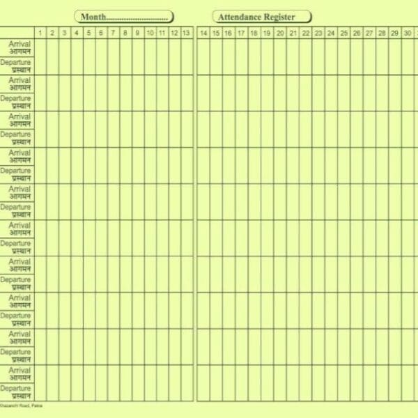 144 pages Office Attendance Register - Arrival Departure - 2Q - Monaf ...