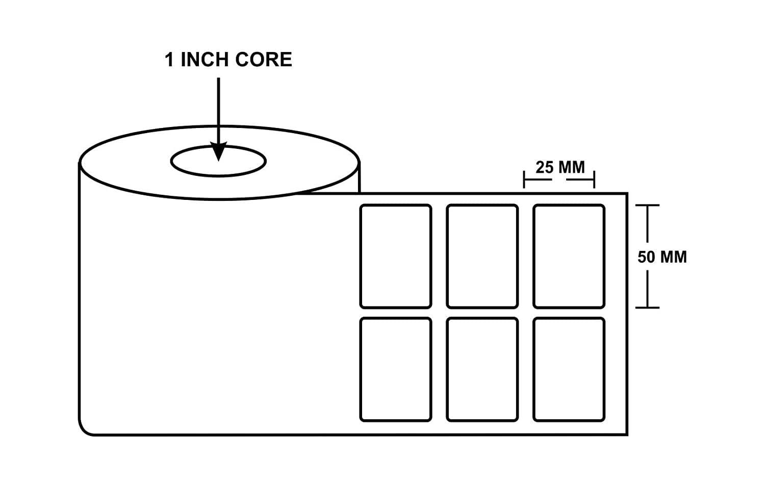 Bar Code Roll - 50 x 25 (2-up) - Monaf Stores