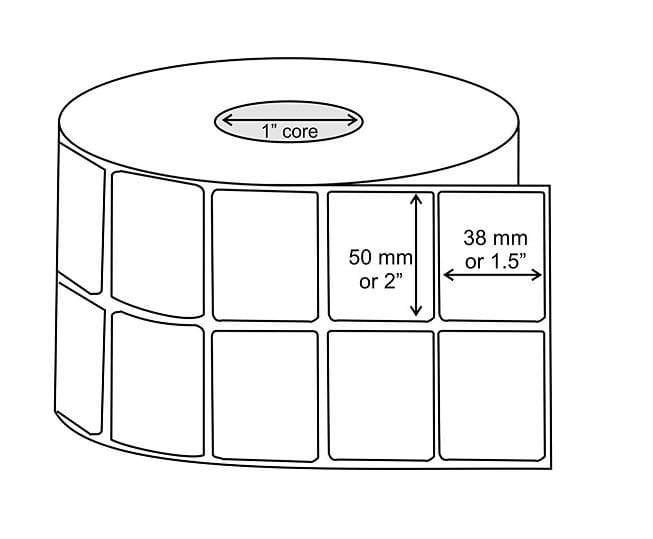 Bar Code Roll - 50 x 38 (2-up) - Monaf Stores