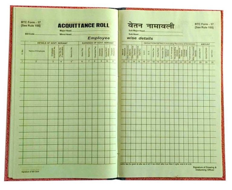 Acquittance Roll - वेतन नामावली - 4 Q - Monaf Stores