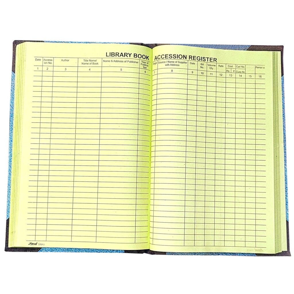 Library Book Accession Register - 4 Q - Monaf Stores