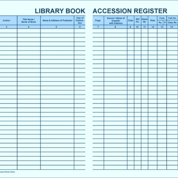 Library Book Accession Register - 4 Q - Monaf Stores