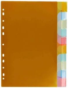 File Separator/Divider (Set of 10) A4 - Multi-Color - Monaf Stores
