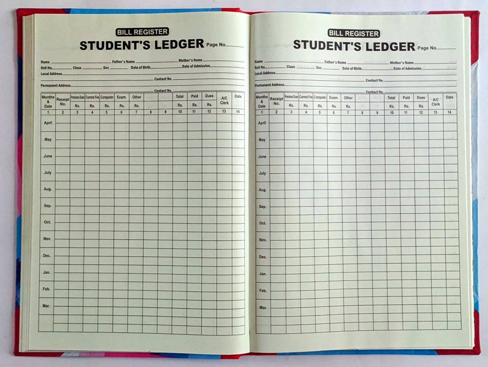 Monaf Student's Ledger DC Size - स्टूडेंट लेजर - 100 pages - Monaf Stores